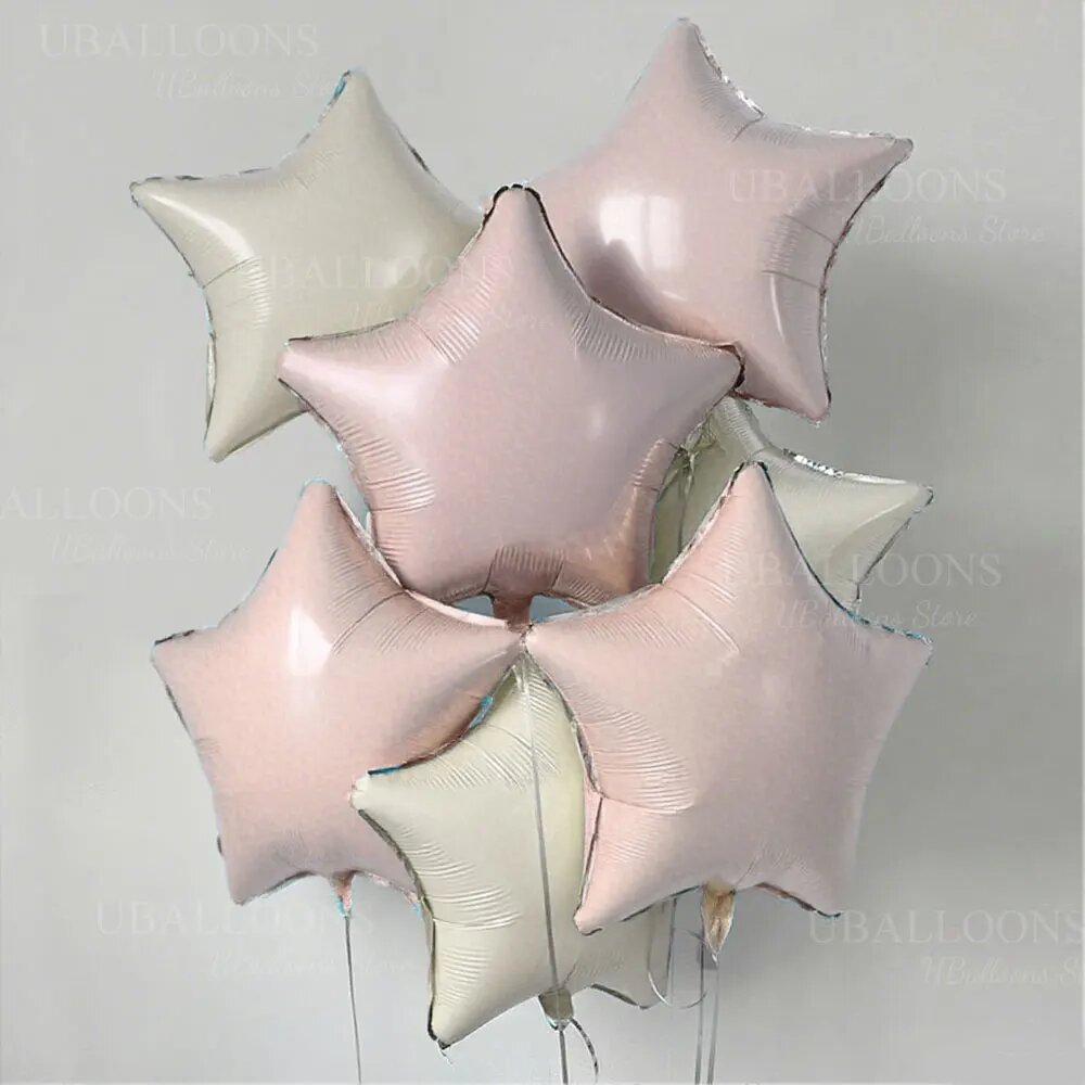 Фольгированные шары-звезды Pink Beige для праздника