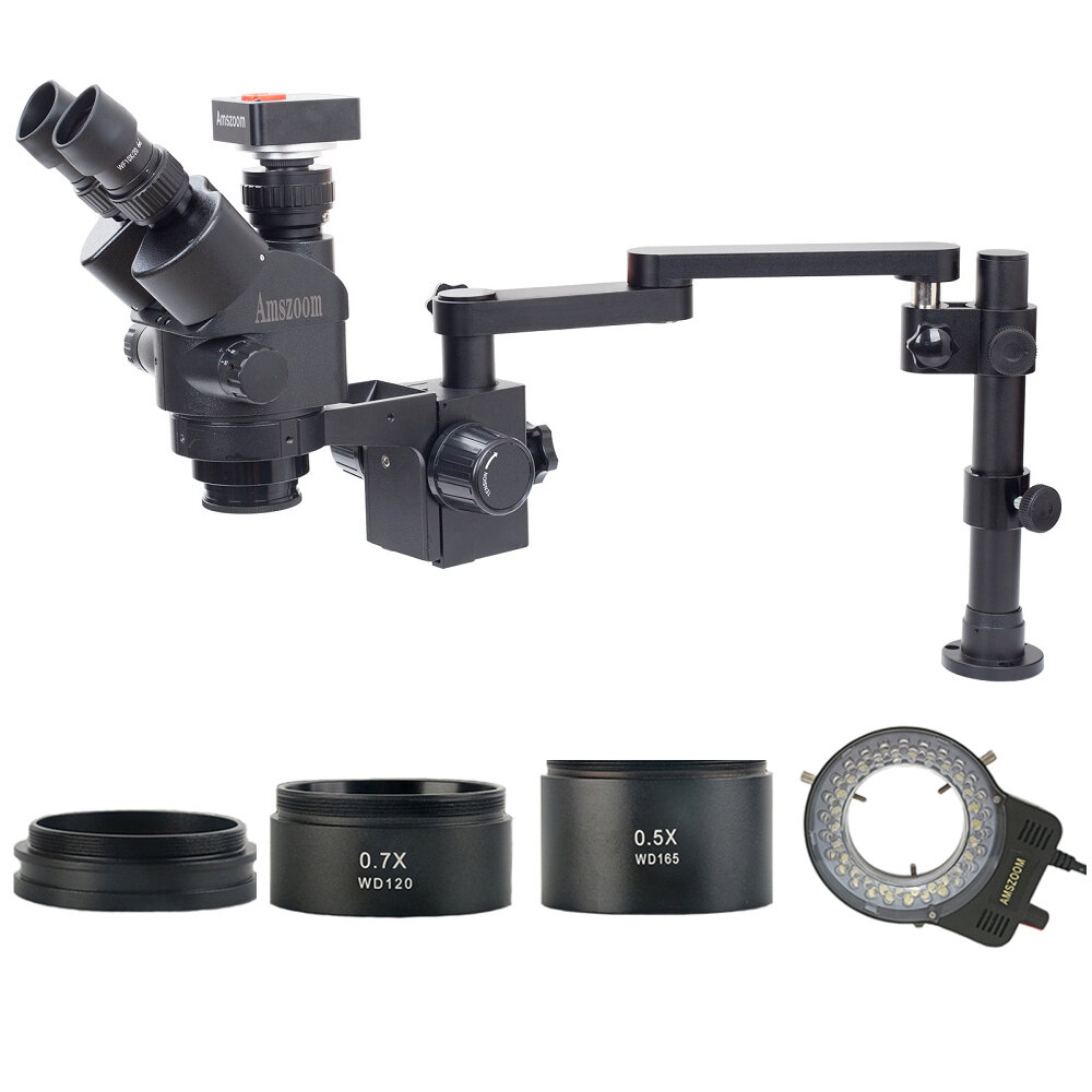 3.5X-32X симулярно-фокальный тринокулярный стерео цифровой микроскоп с цифровой видеокамерой 4K 60MP
