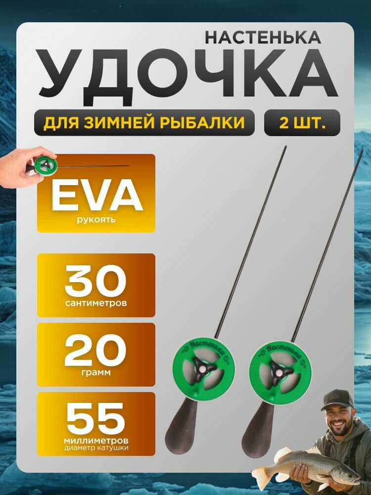 Удочка для зимней рыбалки набор 2 шт