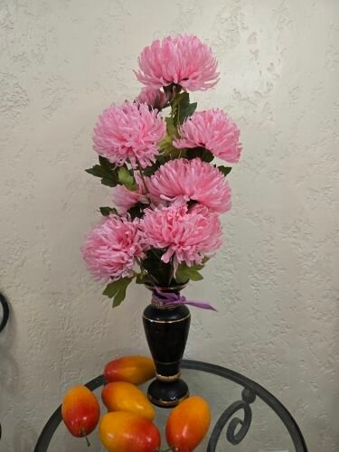 Искусственные Цветы Holodilova, хризантемы, розовые, текстиль/пластик