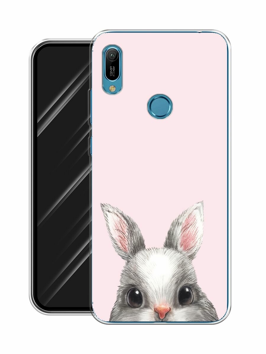 Чехол на Honor 8A/8A Pro/Huawei Y6s/Y6 2019 / Хонор 8А с принтом "Карандашный кролик 1 - 8 марта" — фото 1