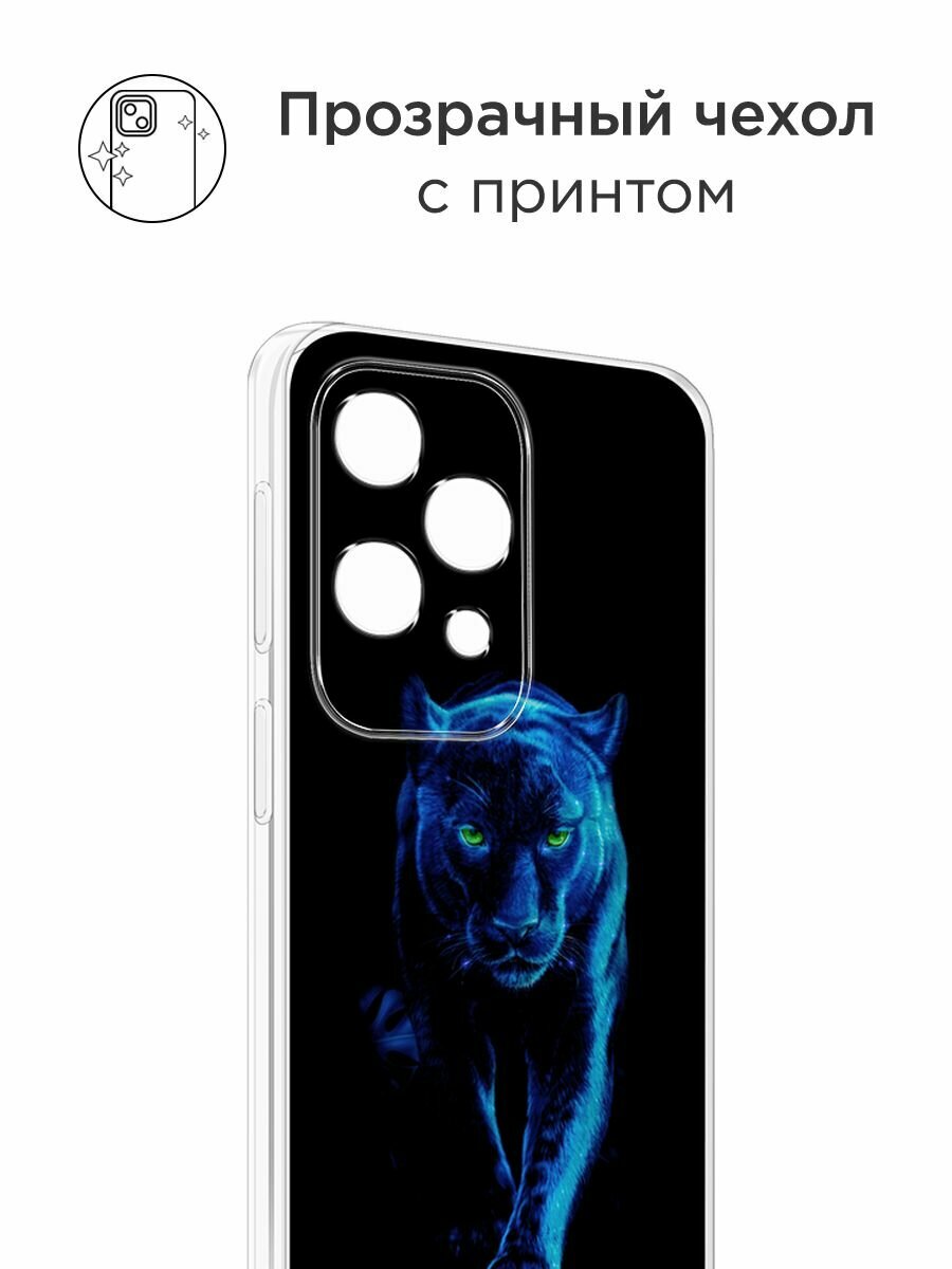 Чехол на Honor X6c / Хонор X6c с принтом "Пантера в лунном свете" — фото 1