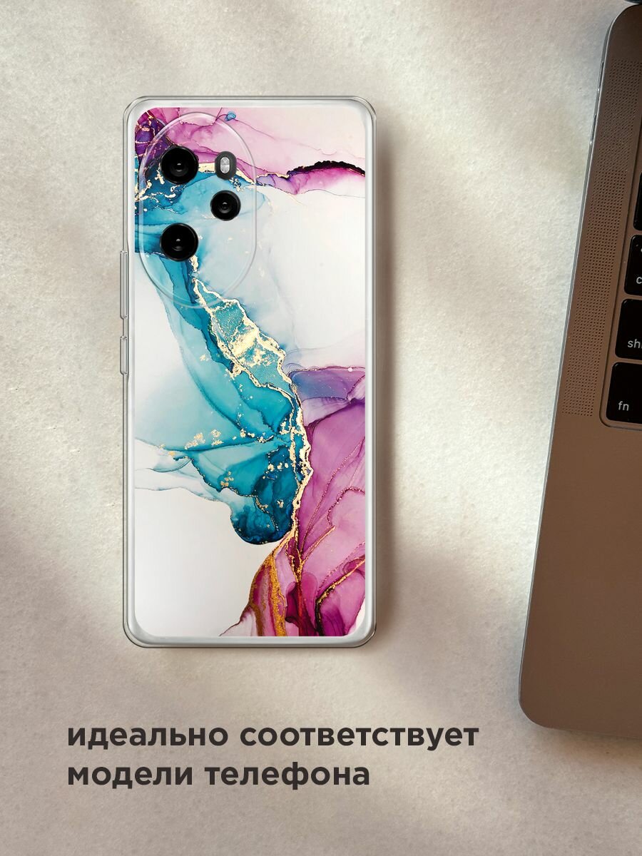 Чехол на Honor 100 Pro / Хонор 100 Про с принтом "Розовые разводы рисунок" — фото 1