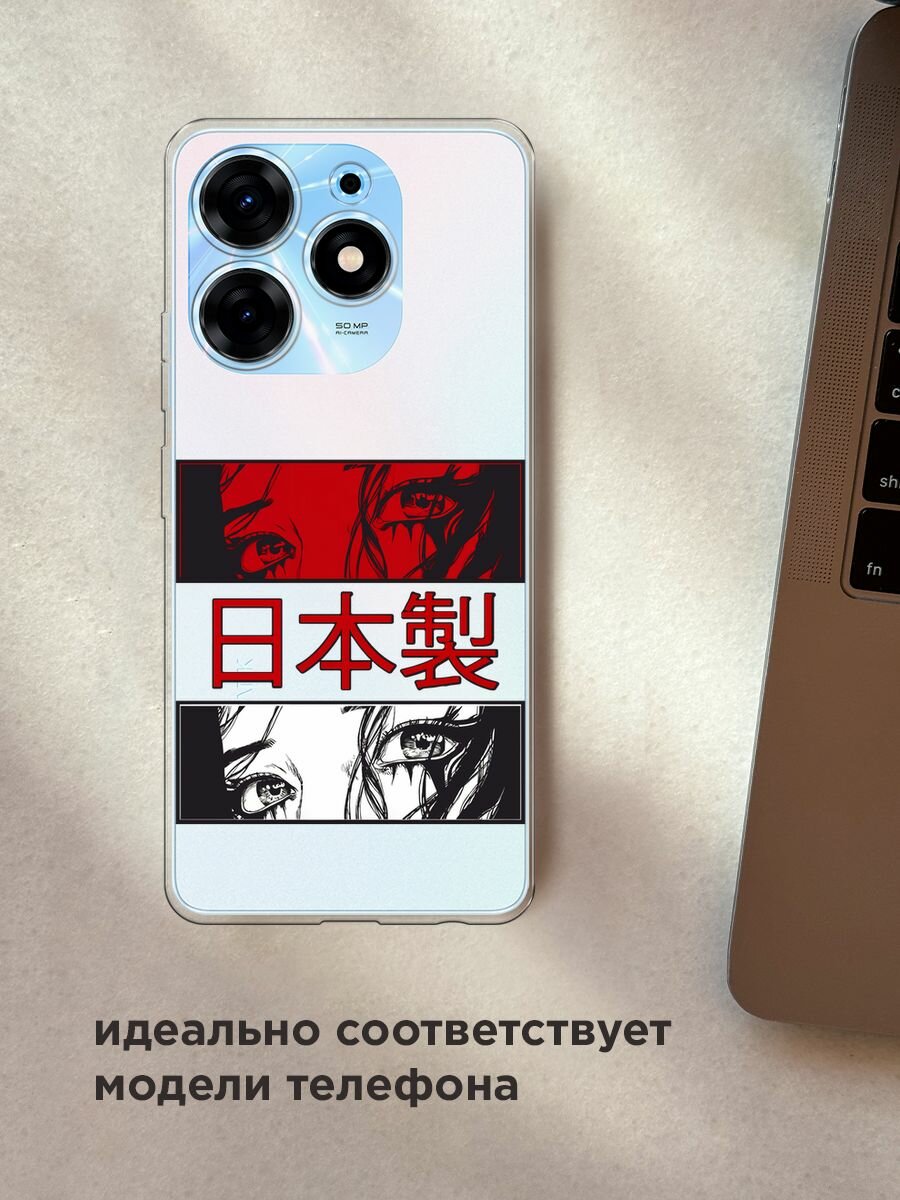 Чехол на Tecno Spark 10 Pro / Текно Спарк 10 Про с принтом "Аниме глаза манга", прозрачный — фото 1