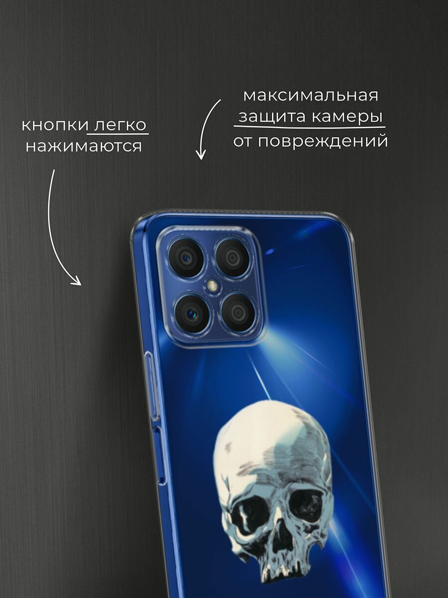 Силиконовый чехол на Honor X8 / Хуавей X8 с принтом "Гусар", прозрачный — фото 1