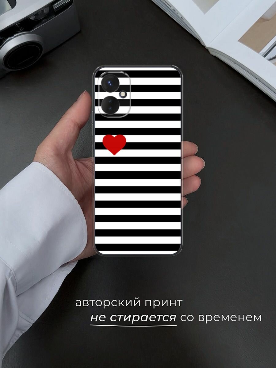Чехол на Tecno Spark 9 Pro / Техно Спарк 9 Про с принтом "Красное сердце" — фото 1