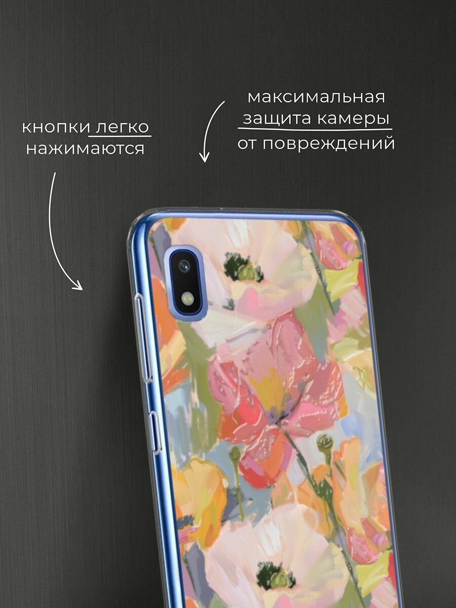 Чехол на Samsung Galaxy A10 / Самсунг Галакси А10 с принтом "Акварельные анемоны" — фото 1