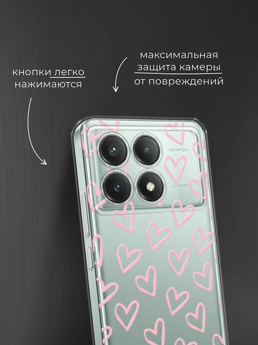 Чехол на Xiaomi Poco X6 PRO 5G / Поко X6 Про 5G с принтом "Сердца паттерн" — фото 1