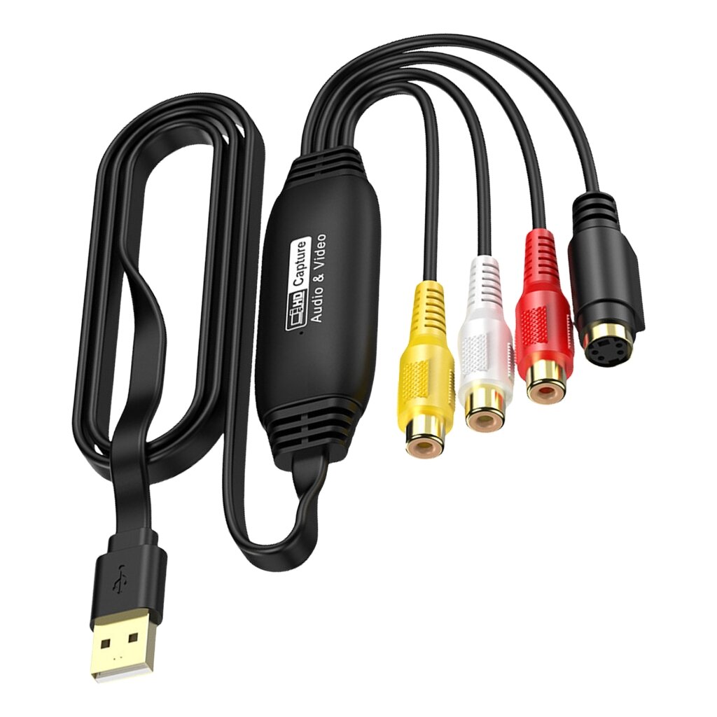 USB-накопитель для карты видеозахвата-бесплатный кабель-адаптер AV-типа