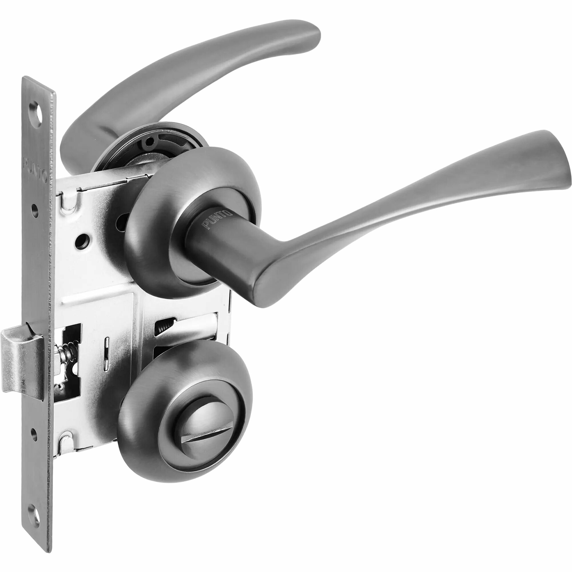 Punto Crona Дверные ручки с запиранием комплект цвет графит для дверей из металла и стали