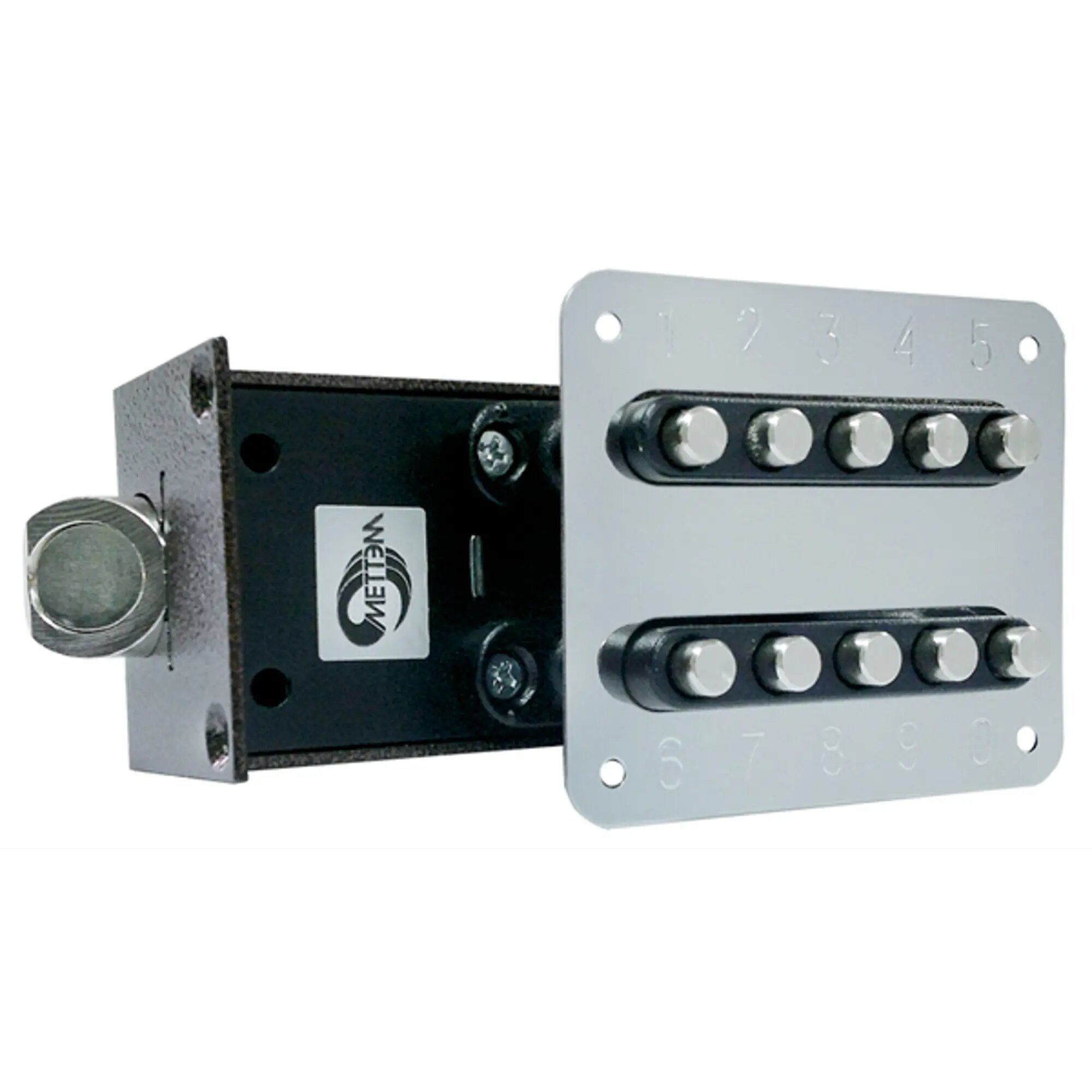 Меттэм ЗКП-2 накладной кодовый замок никельнадёжная защита дверей и долговечная установка