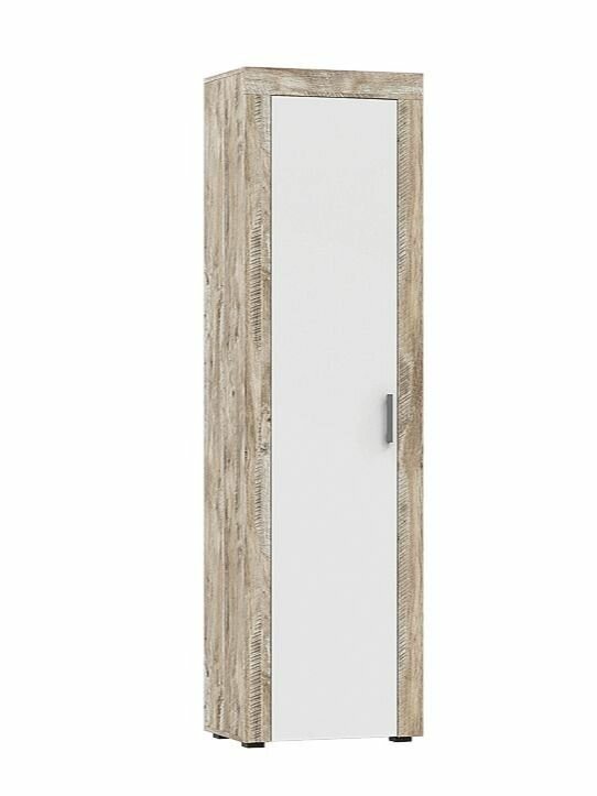 Пенал Ангара 590х2070х400 (Белый глянец холодный/Сонома)