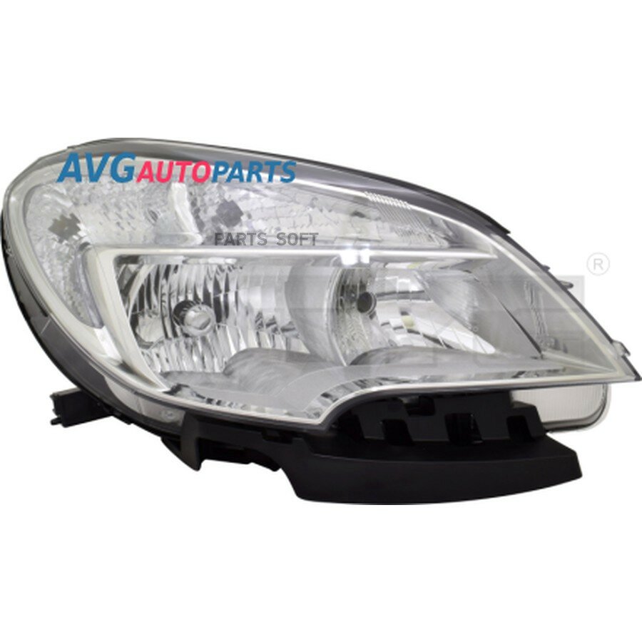 Фара электрорегулировка+корректор хромированный отражатель 12-16 левая TYC от официального дистрибьютора, AVG, артикул 50150121