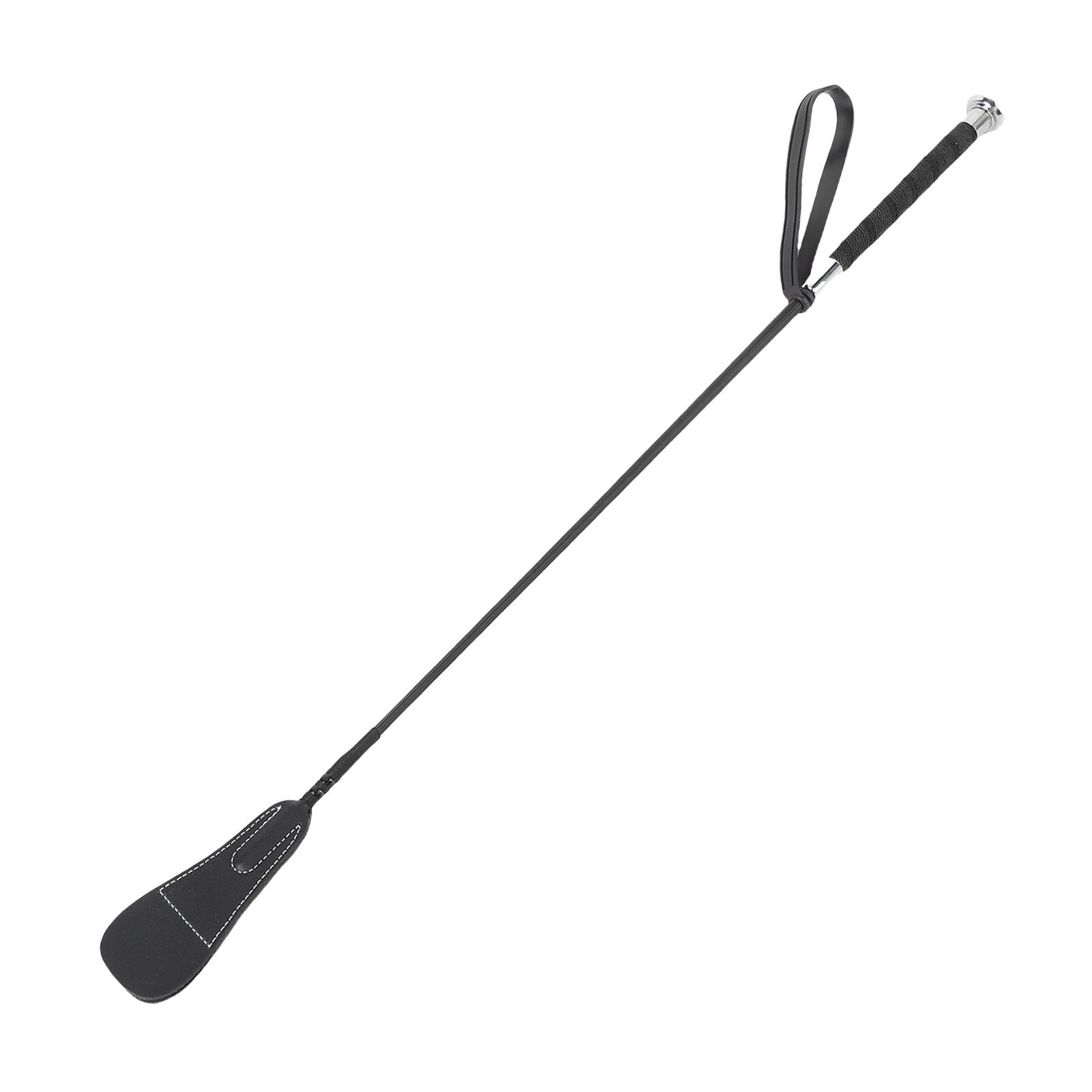 Хлыст для выездки лошадей, конный инвентарь 68 см с резиновым ремешком на запястье, цвет ладонь, черный