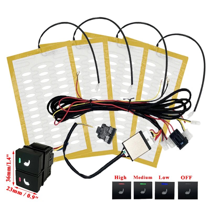 Встроенные комплекты обогрева автомобильных сидений, подходят для 2-местных сидений, грелка из сплава/углеродного волокна, 3-уровневый переключатель управления для Honda Accord 2015-2023 Alloy Wire