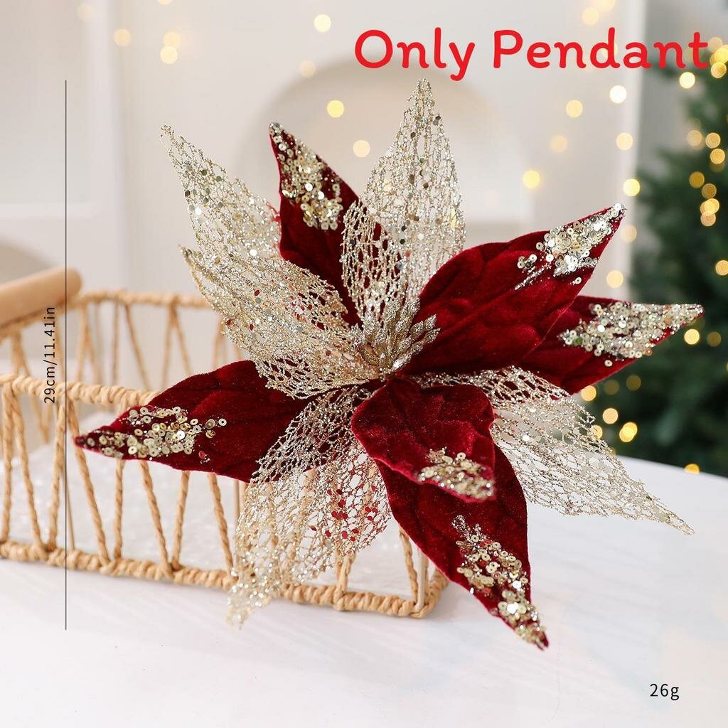 Украшение для праздника цветок декоративная игрушка с блестками домашний дизайн для новогоднего и праздничного украшения