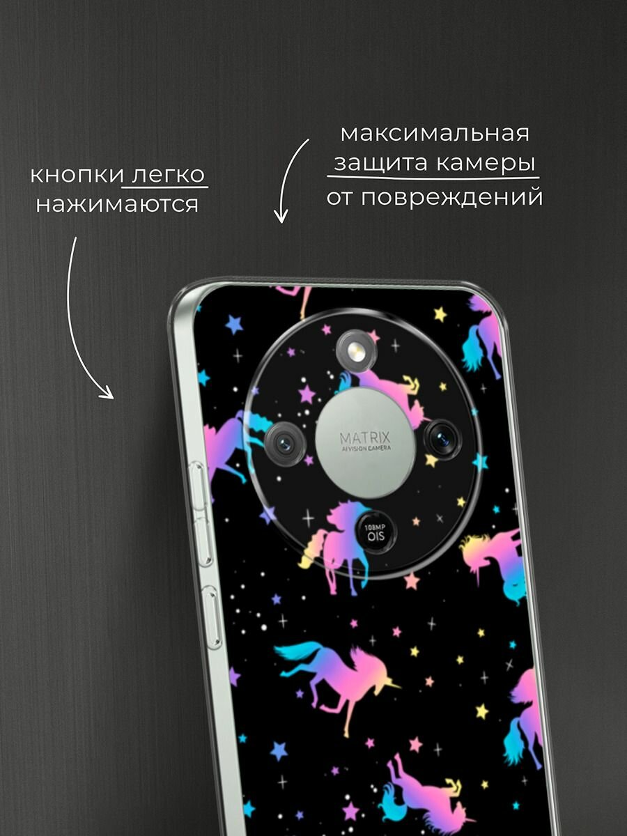 Силиконовый чехол на Honor X9d / Хонор X9d с принтом Единороги градиент — фото 1