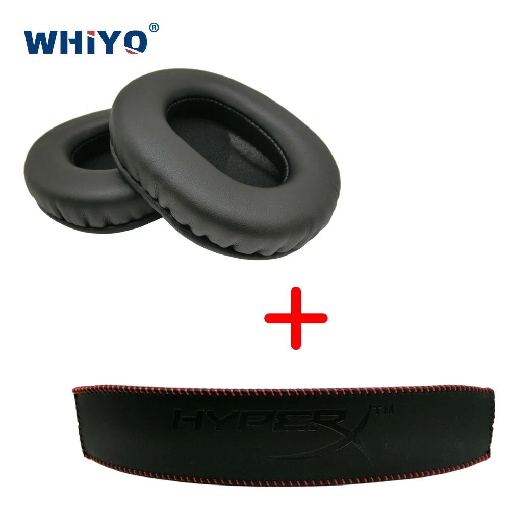 Бархатно-кожаные амбушюры для HyperX Cloud Alpha, S Black-1-Red