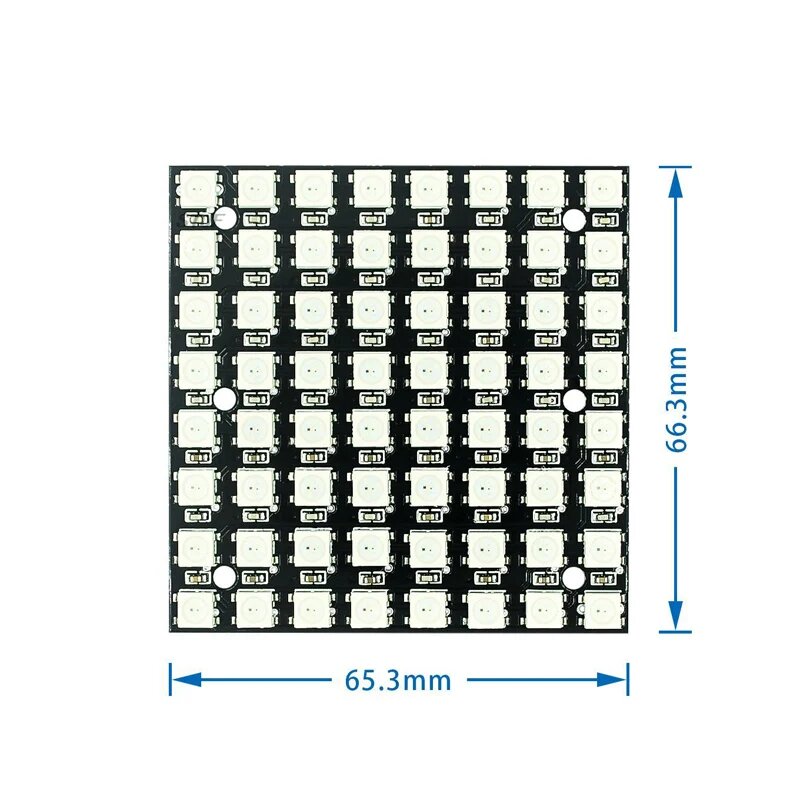 WS2812 RGB LED матрица 8x8, Цвет: 64-bit