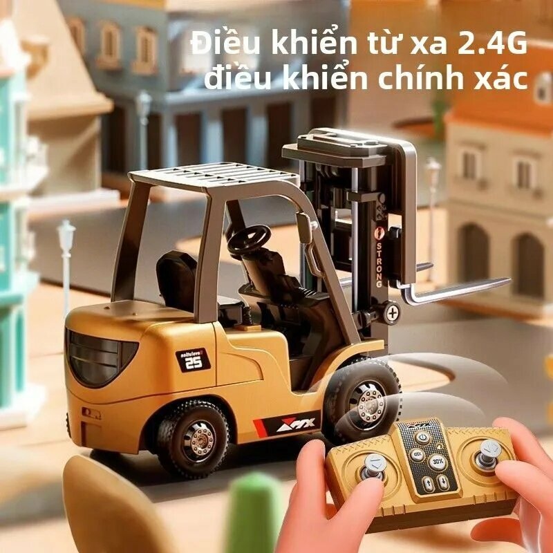 Мини-погрузчик с дистанционным управлением из сплава, настольный, для подъёма грузов, радиоуправляемый, инженерный, маленький автомобиль, детский, для мальчиков, игрушечный штабелер