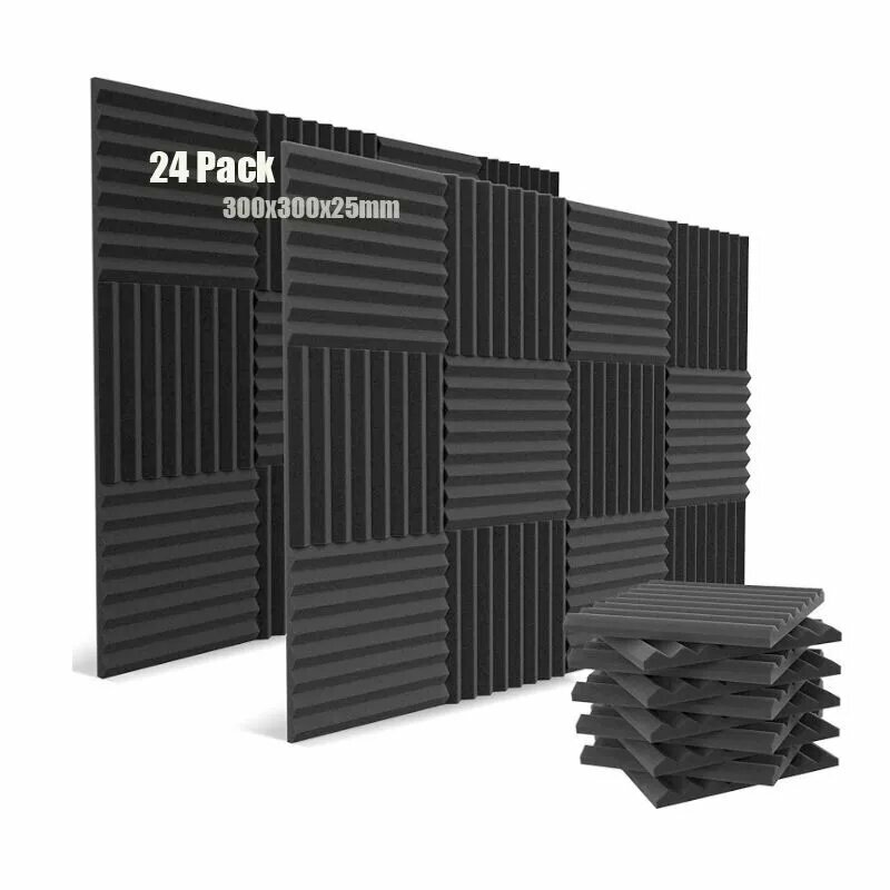 24 шт Акустический поролон , Шумоизолирующий Звукоизолирующий поролон 300х300х25mm