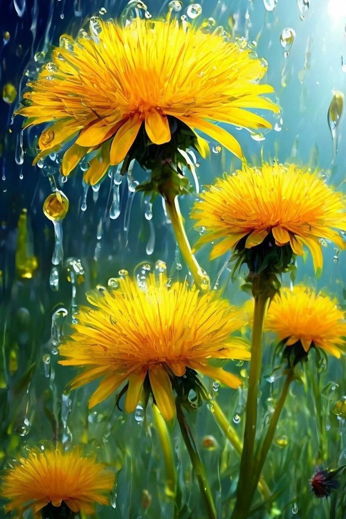 Алмазная живопись WYZDP "Одуванчик", полный набор Желтый, 30x45cmCrystalSquare, WYZ250902-M