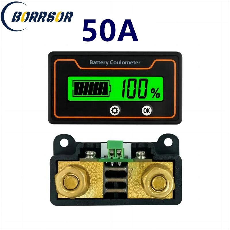 BORRSOR BO-Coulomb Meter Тестер емкости аккумулятора 12В-48В 50A Coulometer