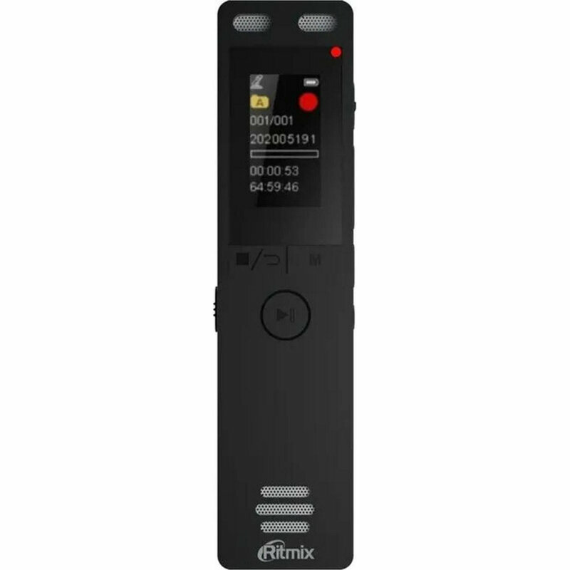 Диктофон цифровой Ritmix RR-155 16Gb Black, MicroSD, 2061765