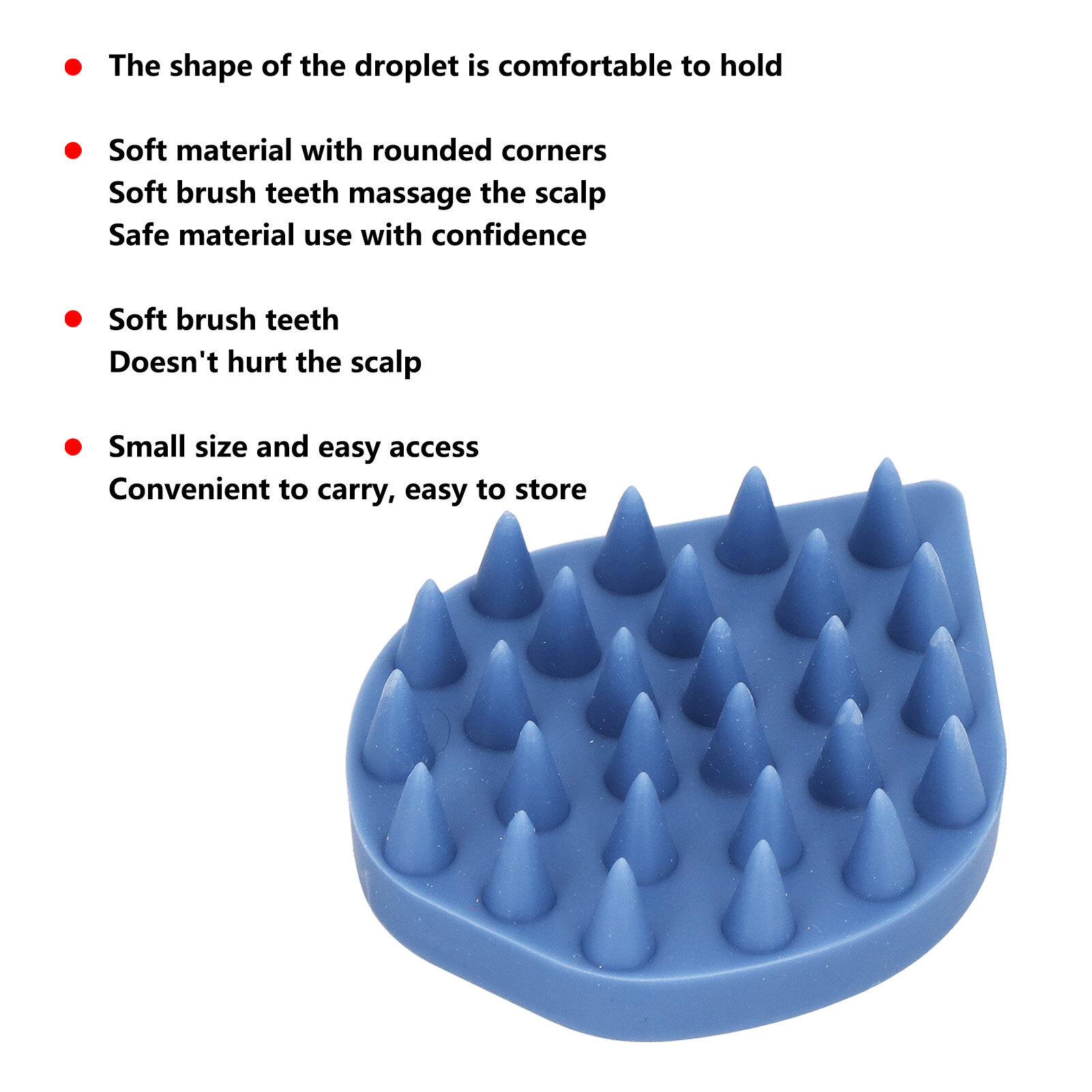 Шампунь-массажная щетка Силиконовая щетка для кожи головы Массажер для волос Расческа для чистки волос для купания и душаСиний