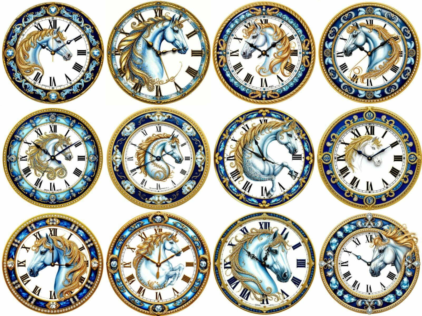 Водорастворимые картинки для мыла "Циферблат синий" А4