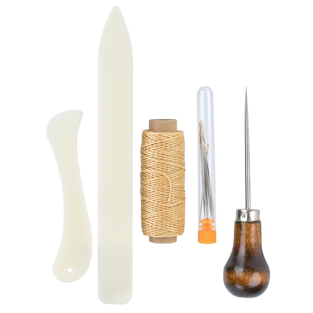 Leather Sewing Tool, DIY Hand-Sewn Sets Stitching Poking Needle Working Tools Set, for Professional or Beginner