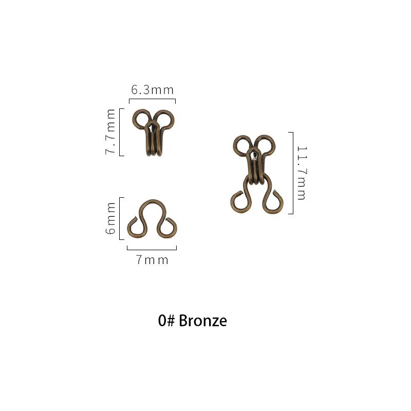 Комплекты крючков и глазок, 20 шт, 0# Bronze