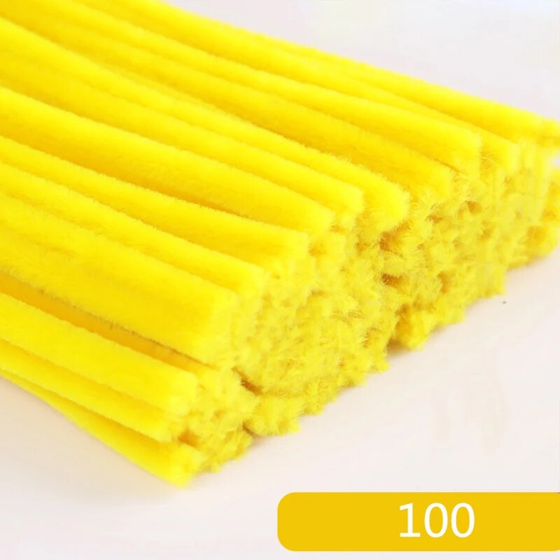 Цветные волокнистые палочки для творчества Chenille Sticks Желтый, yellow