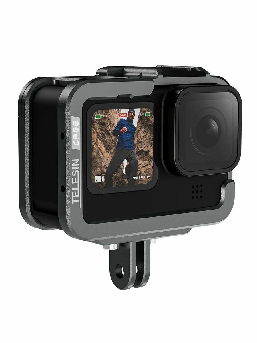 Рамка металлическая (алюминиевая) для экшн камеры GoPro Hero 13/12/11/10/9, Telesin (GP-FMS-G11)