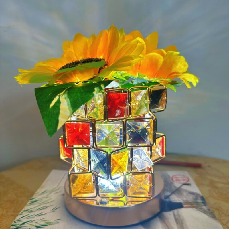 Настольная лампа-ночник в форме розового куба — изысканный декоративный подарок для девушек и лучших подруг на день рождения, Праздник Циси или День святого Валентина.