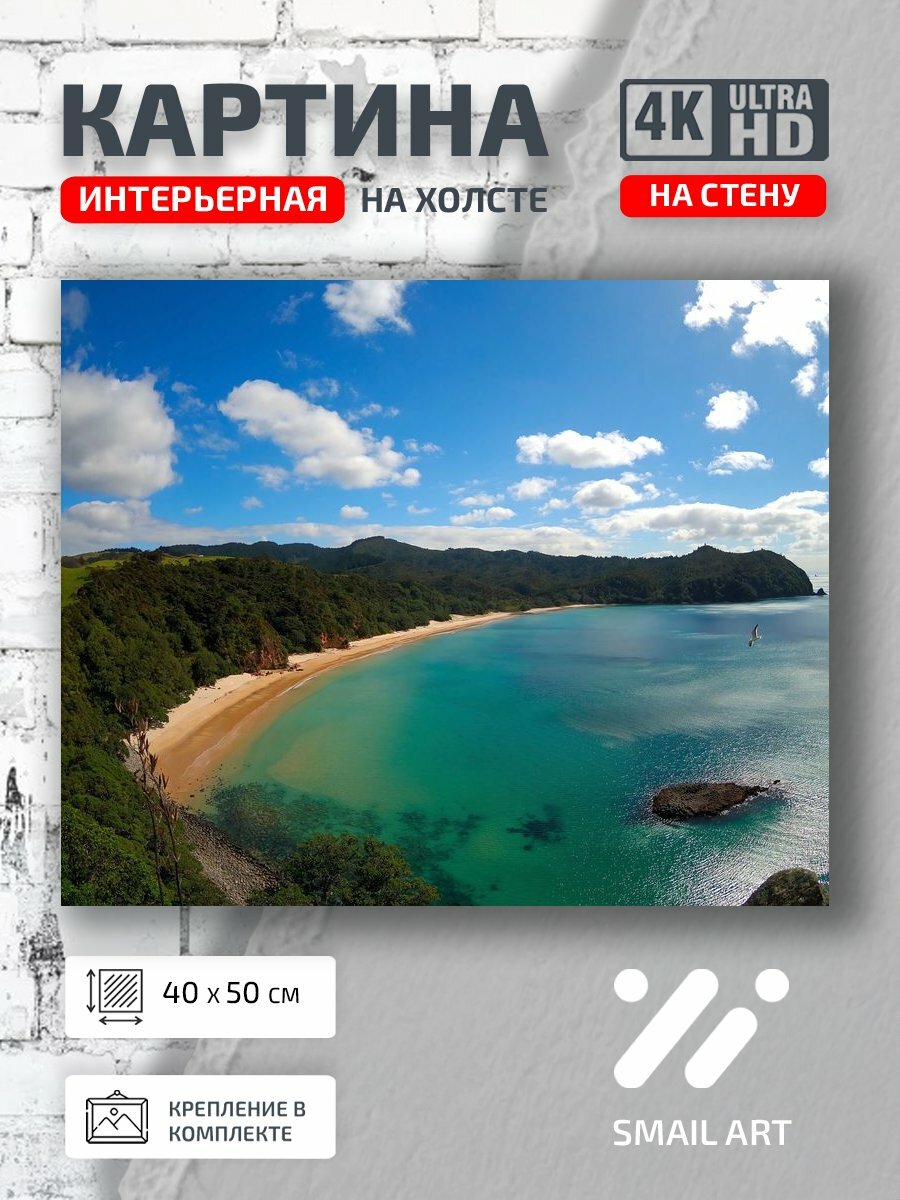 Картина на холсте интерьерная 40 на 50 на стену Побережье Landscape для гостиной пейзаж