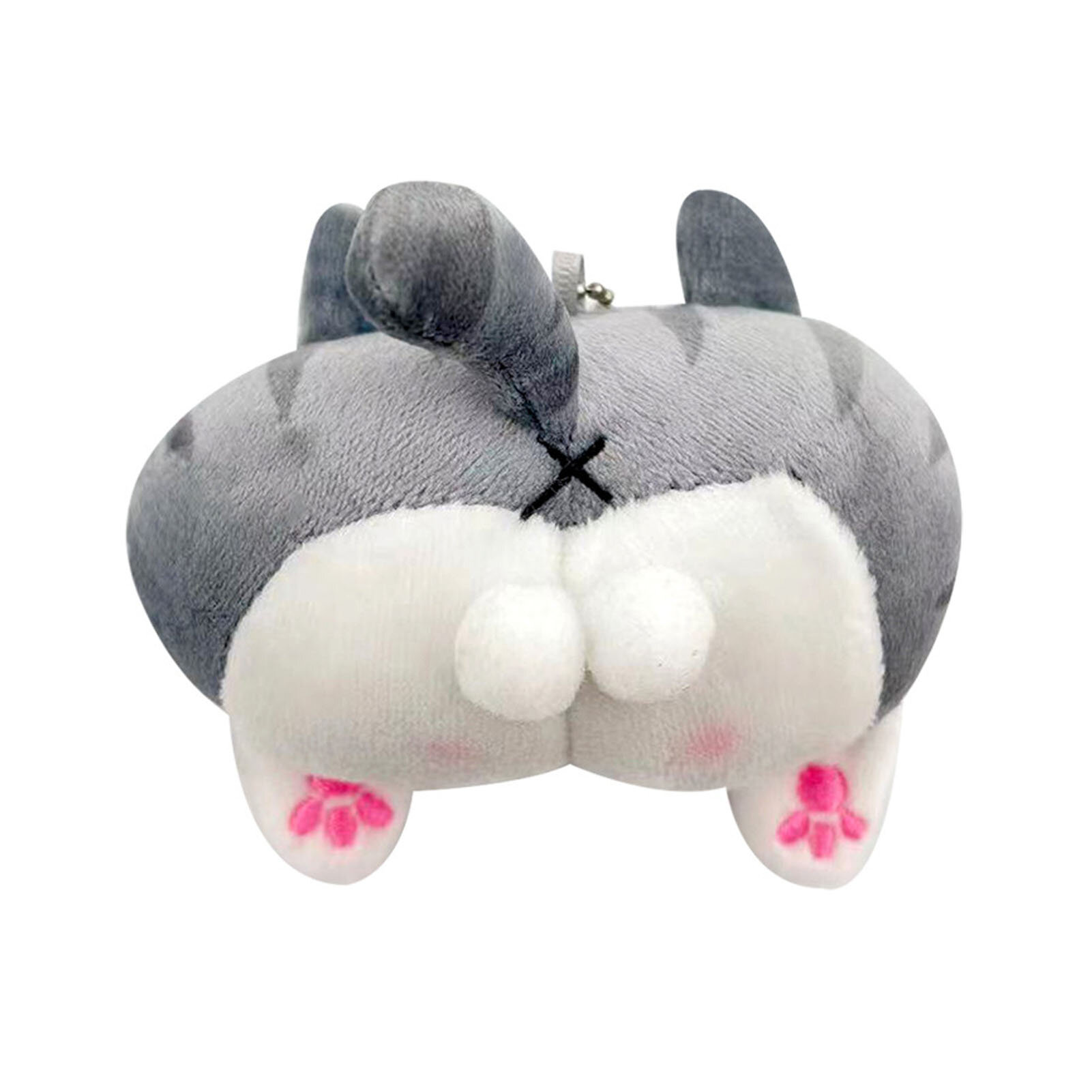 Butt Pillow Plush Doll Soft Lovely Portable PP Cotton Toy Keychain for Daily Life Grey Cat