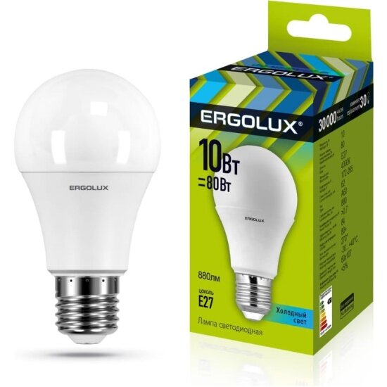 Светодиодная лампа Ergolux LED-A60-10W-E27-4K