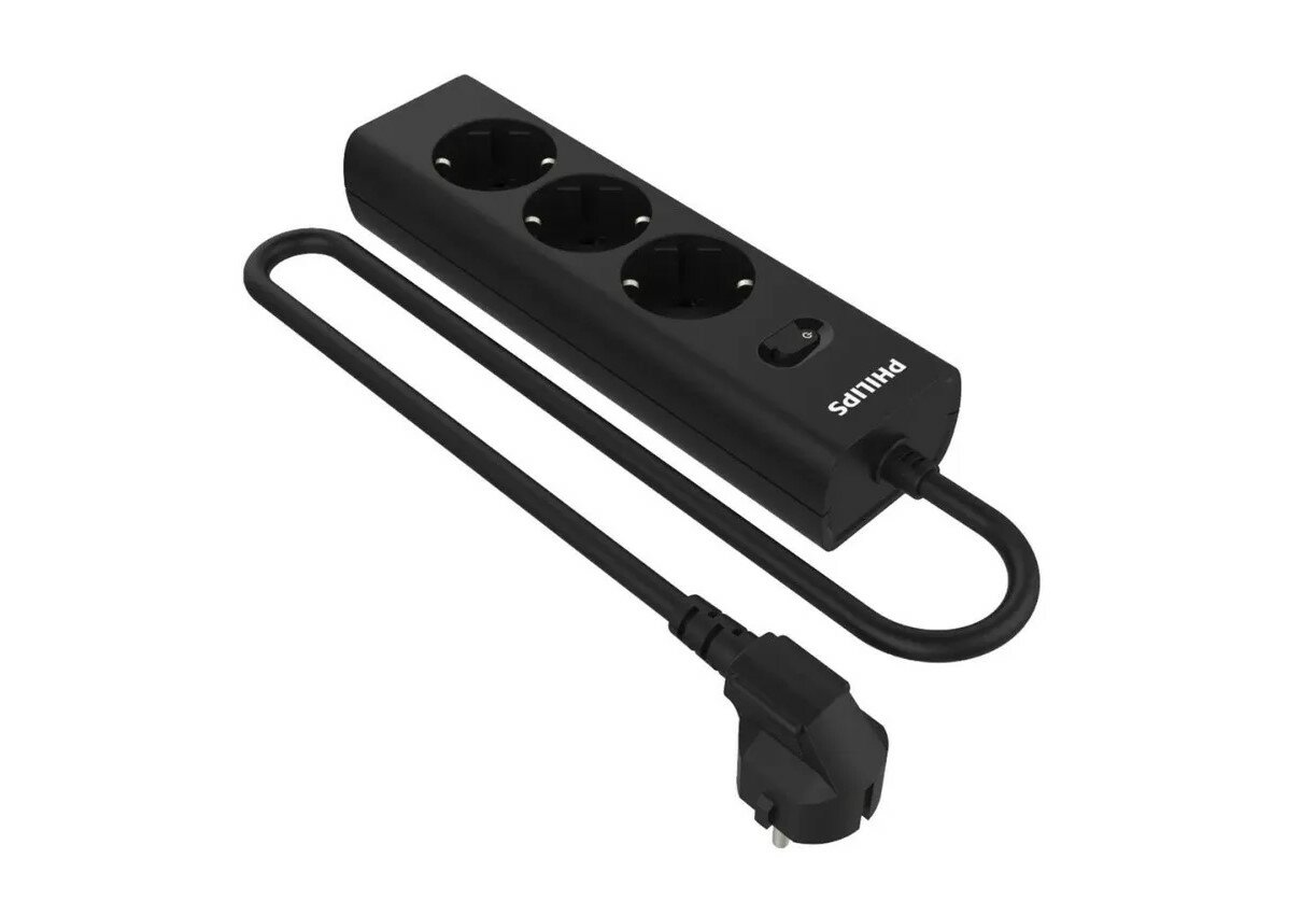 Сетевой фильтр Philips, 3 розетки, 3м, 2500Вт, Черный, CHP2135BB/51