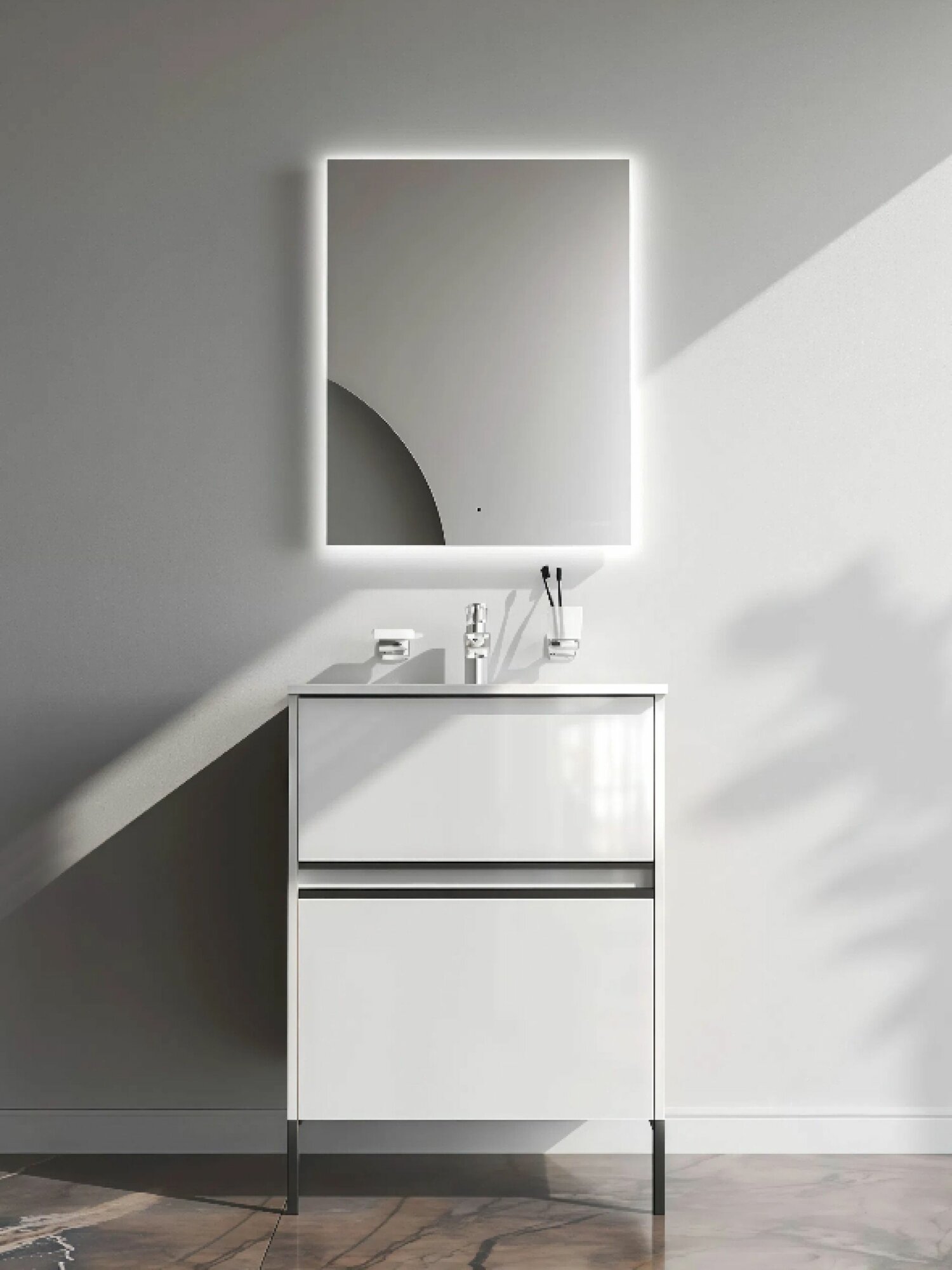 Тумба под раковину универсальная AM.PM Suit 60см, цвет: белый глянец