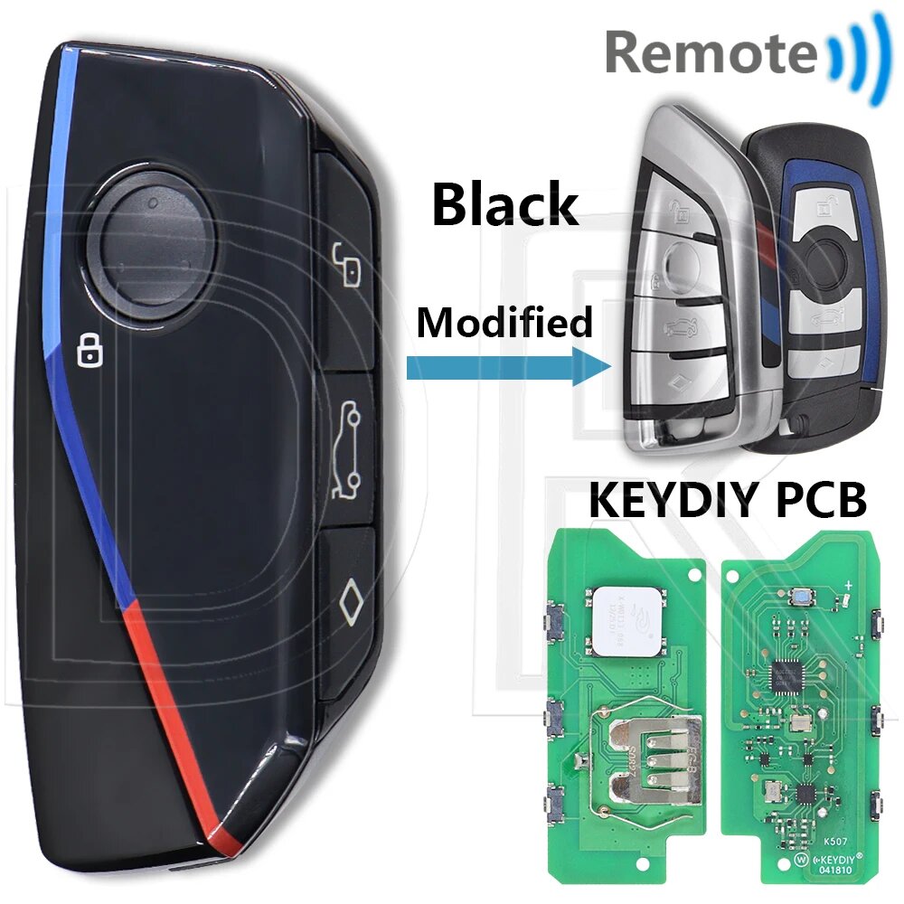 Отличный автомобильный дистанционный ключ CAS4+/FEM/BDC BDC2 BDC03 F/G/U KEYDIY PCB 315/434 МГц ID49 для BMW G01 G02 G08 G30 G31 G38 1 3 5 7 Black Metal, BDC2 433 434