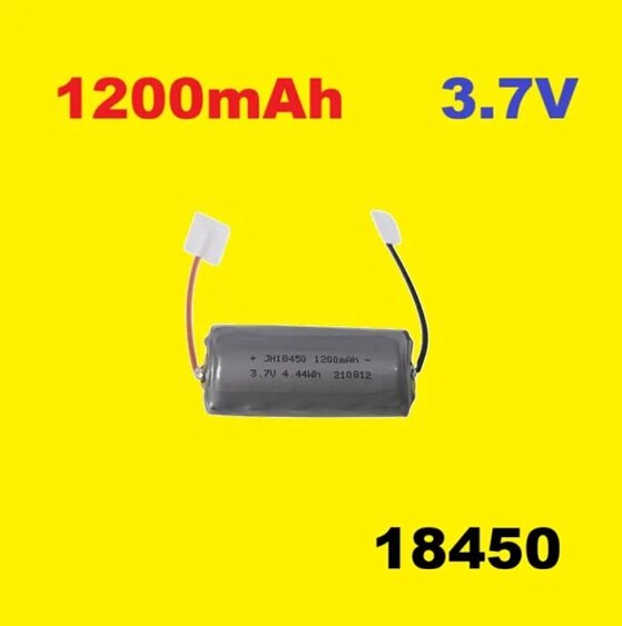Аккумулятор 18450 1200mAh 3.7V 4.44Wh батарейка с проводами без разъема 5A литиевая батарея 18350, N104