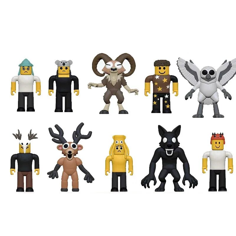 10 шт./компл. 99 ночей в лесу Фигурки Фигурка Сова Коза Волк Олень 99 ночей в лесу Фигурка Пластиковая игрушка в подарок