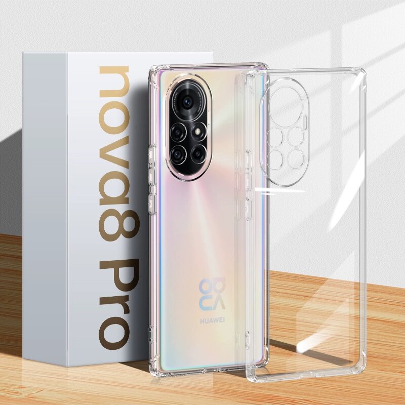 Прозрачный чехол Huawei Nova 8 Pro с воздушной подушкой для защиты от царапин