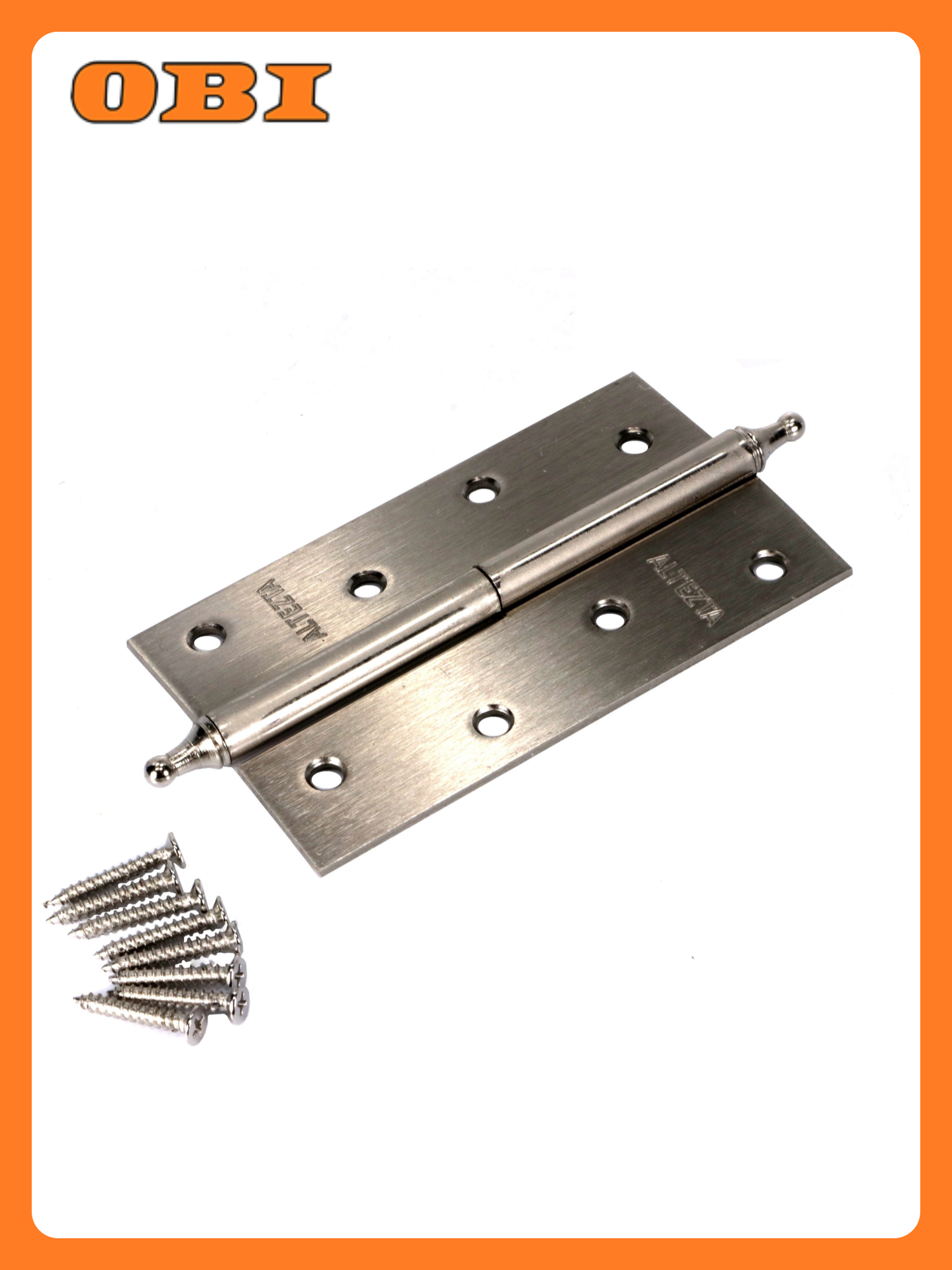 Петля Левша ALTEZTA 1007 У1-7680. ХМп 120х75х2,5 мм с короной хром матовый правая