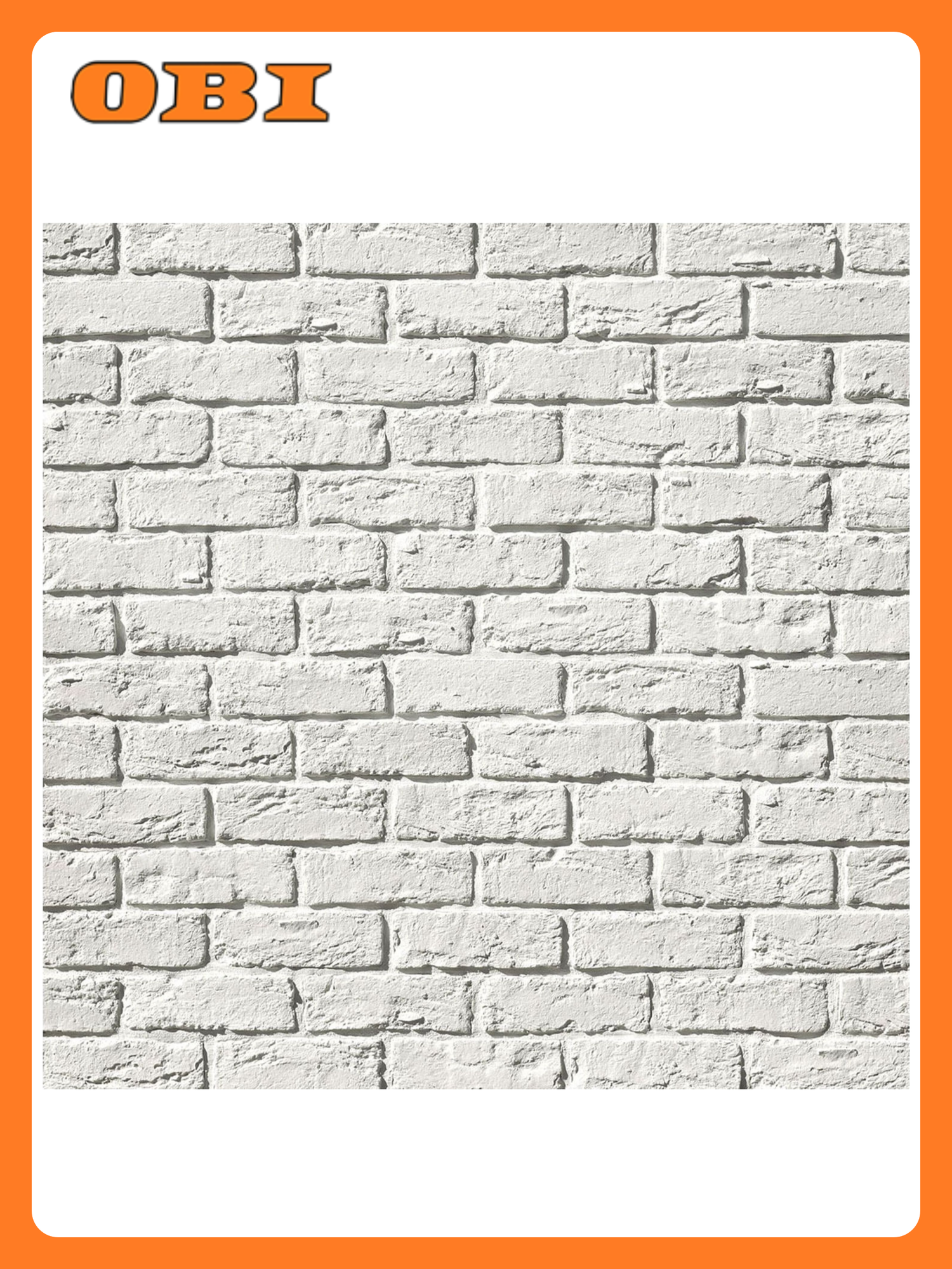 Гипсовая плитка White Hills Вельс Брик кирпич белая 20,5х6,5 см