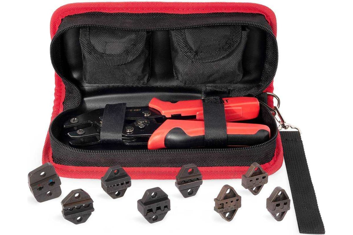 Набор пресс-клещи СТС и 8 сменных матриц серия профи КВТ (89225)