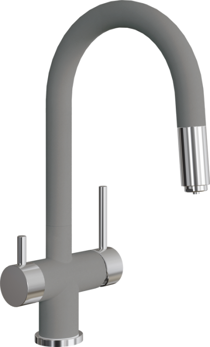 Смеситель для кухни Florentina Маэстро серый шелк