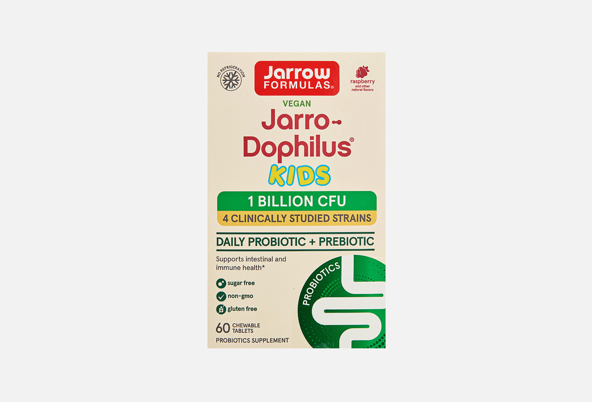 Пробиотики для детей со вкусом малины JARROW FORMULAS Jarro-Dophilus Kids 1 billion CFU в жевательных таблетках