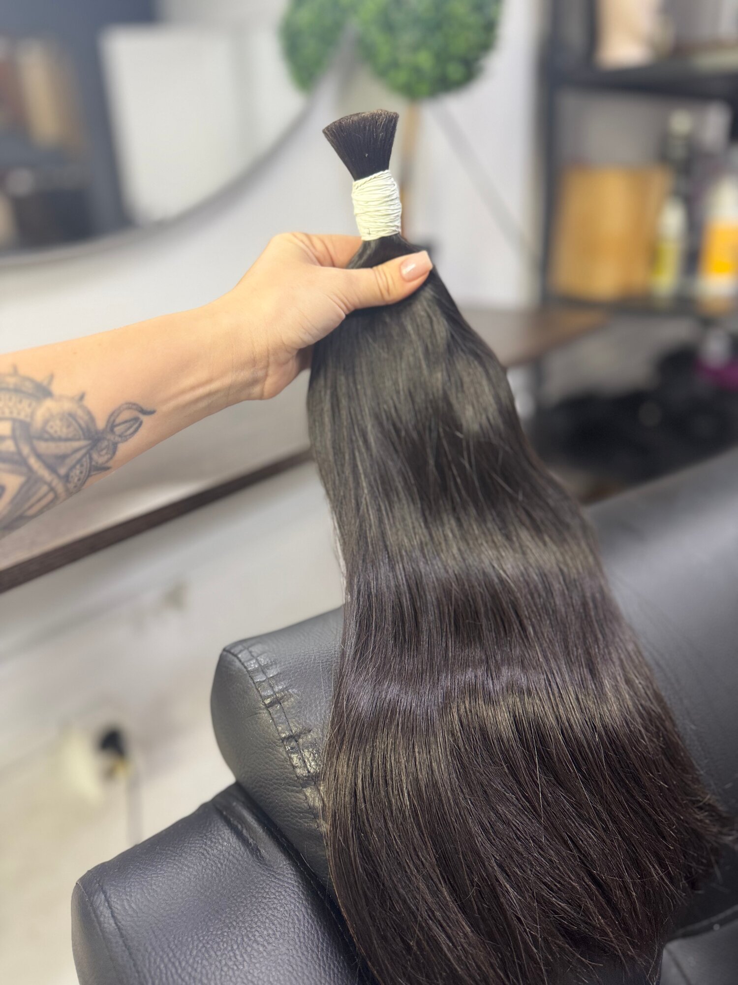 Волосы для наращивания, натуральные 100% 1В 45-50 см натуральный черный